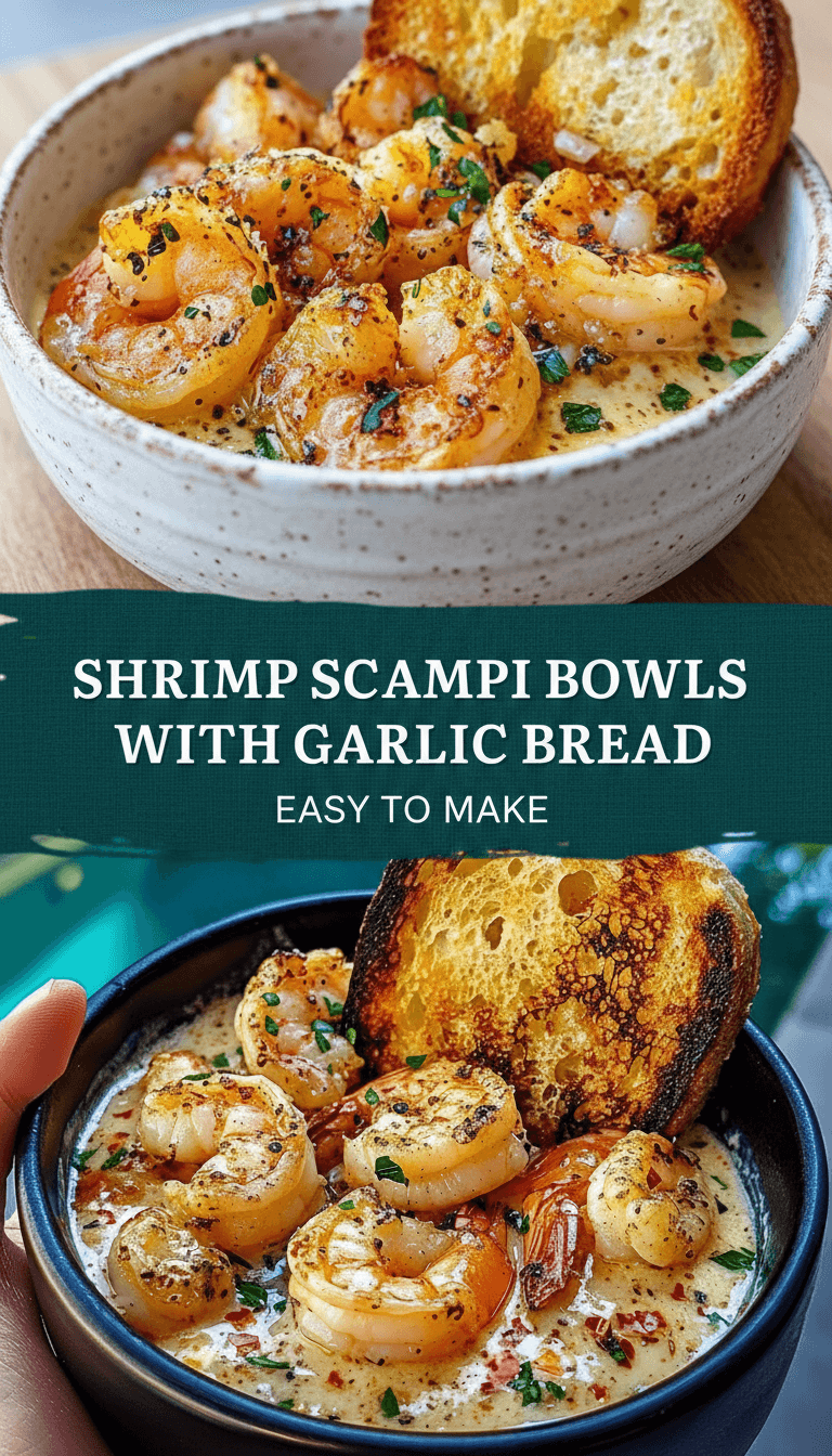Shrimp Scampi Bowls with Garlic Bread – Optimal Yummy